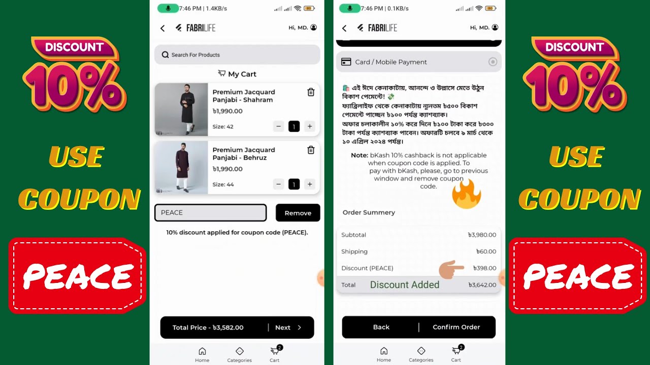 "PEACE" is the Fabrilife Coupon Code | Get 10% Discount - YouTube