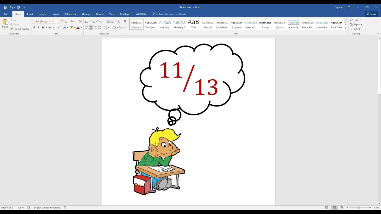 How To Type Fractions In Microsoft Word YouTube