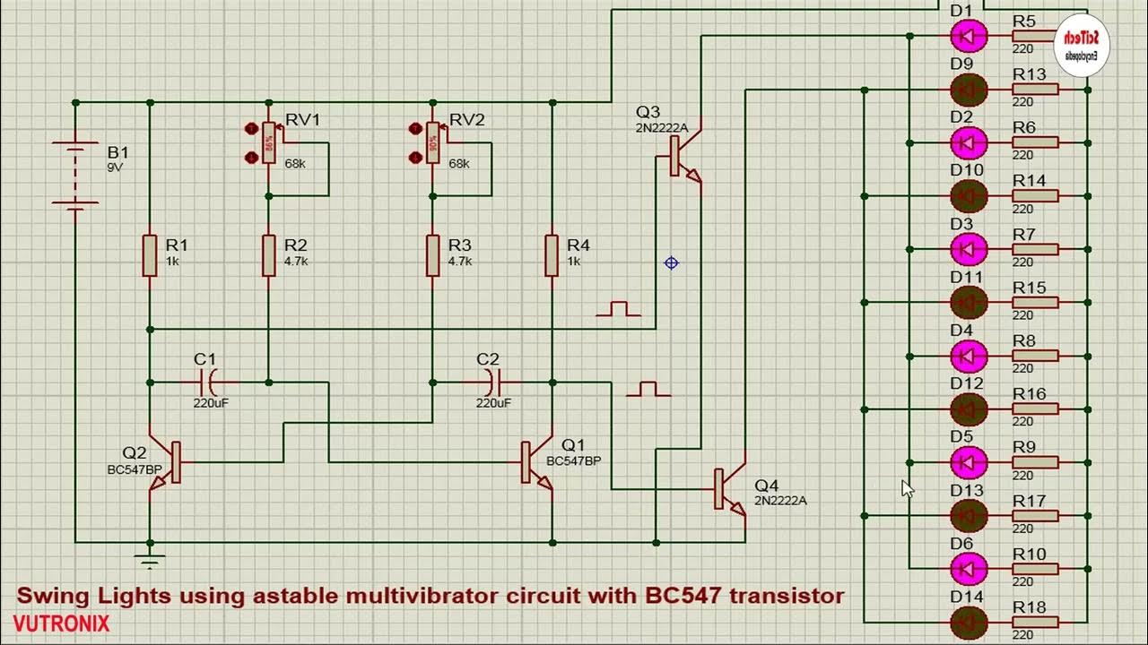 [STE] Swing Lights using astable multivibrator circuit with BC547 transistor - YouTube