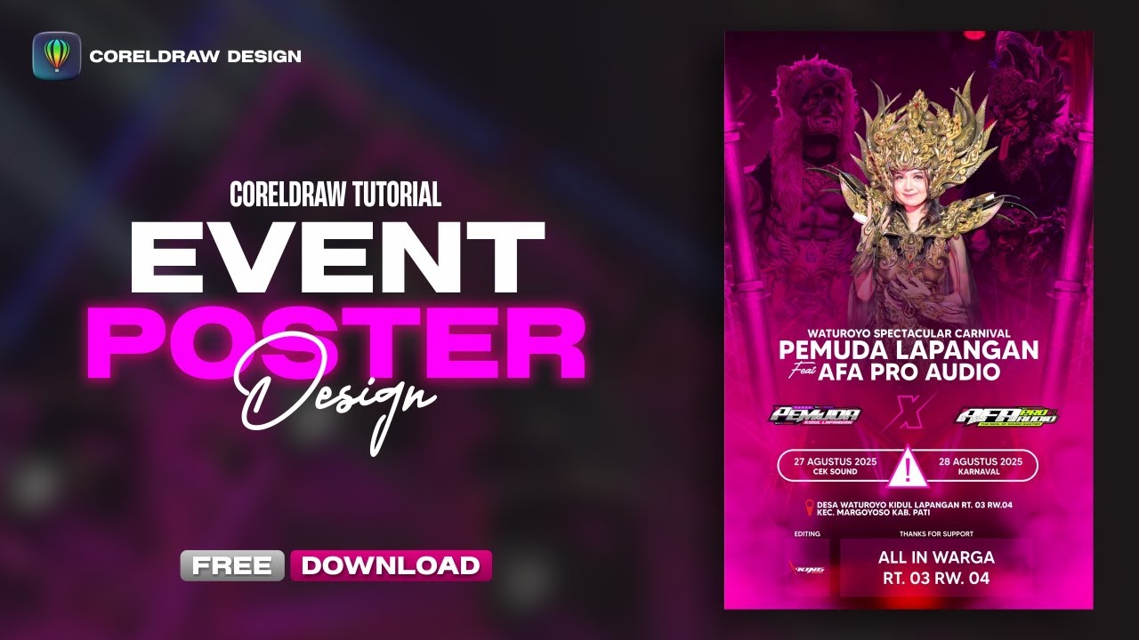DESAIN PAMFLET SOUND SYSTEM HOREG | CORELDRAW - YouTube