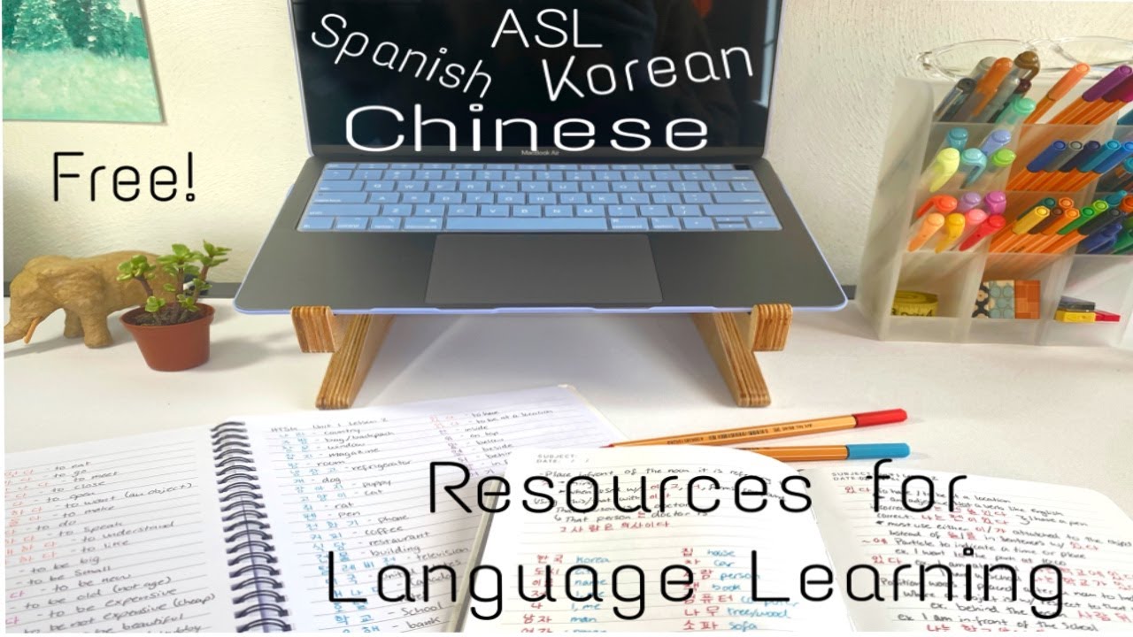 Free Resources for Learning Languages || Studying 4 Languages on Laptop ...