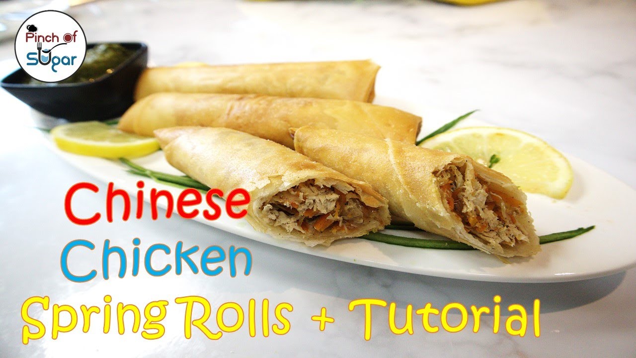 Chinese Chicken Spring Rolls Recipe & Tutorial | Quick & Easy Recipe ...