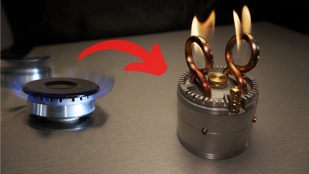 Kitchen Gas Burner converted to Alcohol Jet Stove - YouTube