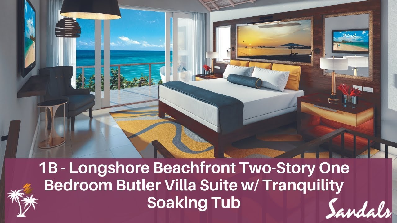 1B Tour in 4k : Longshore Beachfront Two-Story One Bedroom Butler Villa Suite | Sandals Negril ...