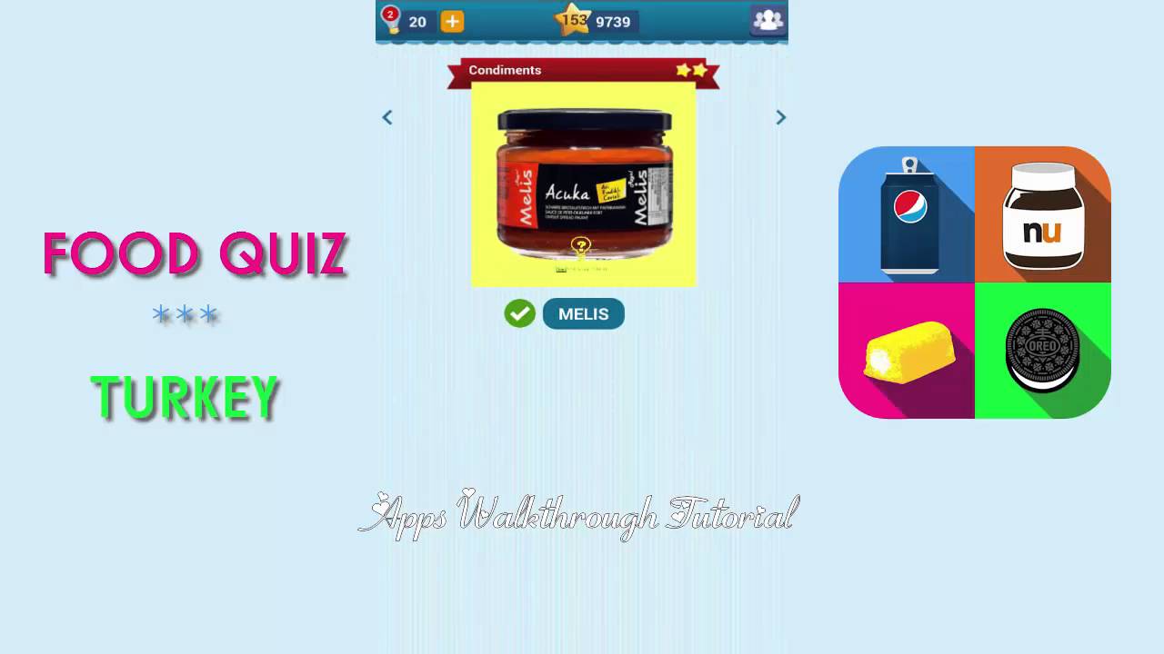 Food Quiz Turkey Pack 8 - All Answers - Walkthrough - YouTube