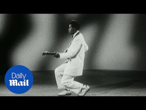 Chuck Berry shows off his legendary Duck Walk during performance ...