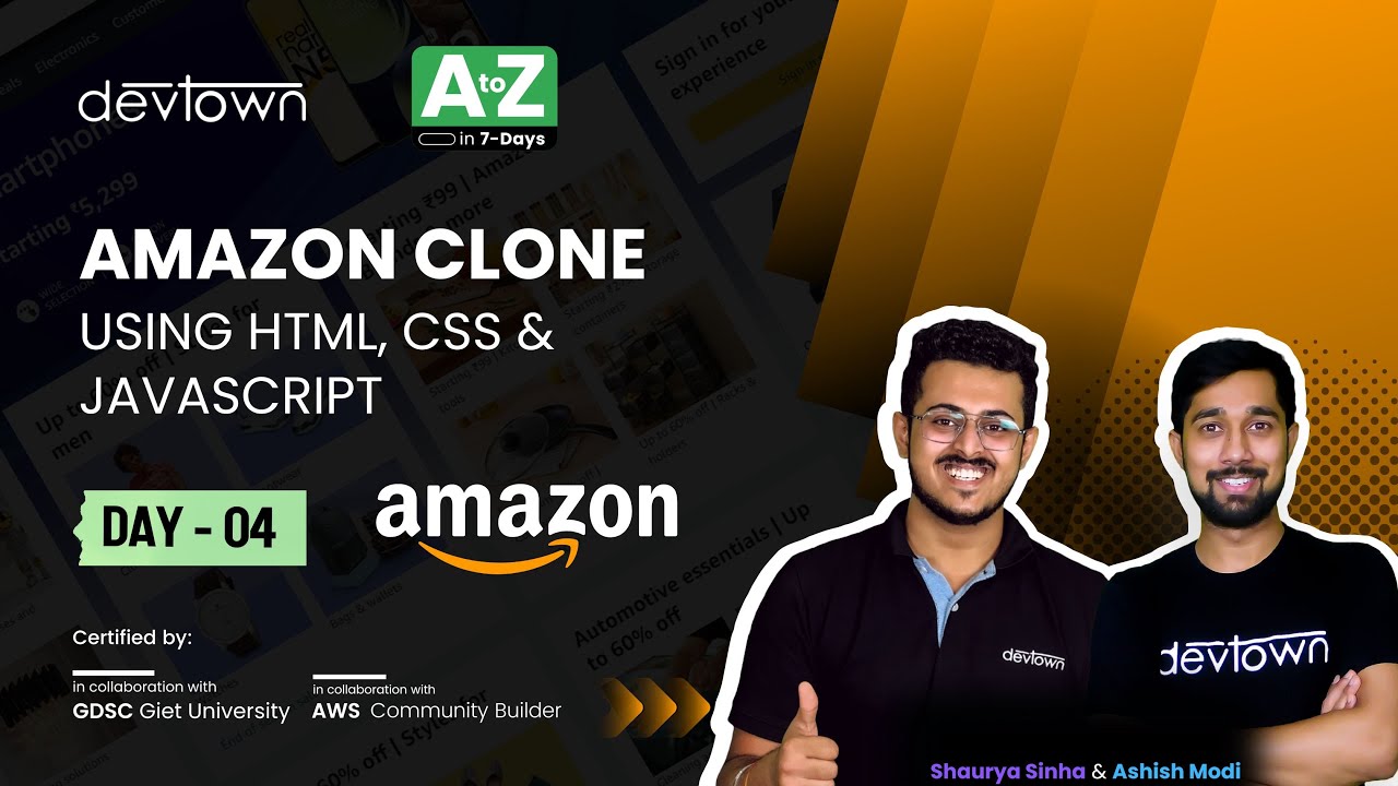 [LIVE] DAY 04 - Amazon Clone Using HTML, CSS & JavaScript | COMPLETE in ...