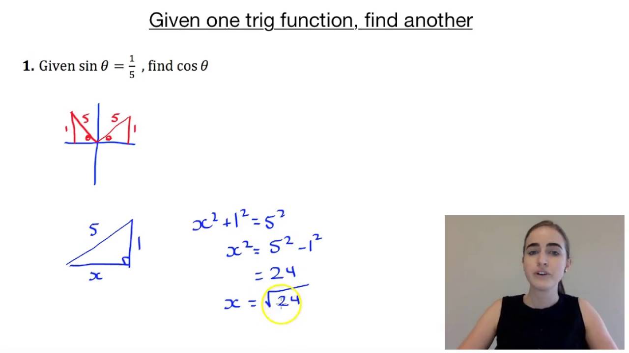Given one trig function, find another - YouTube