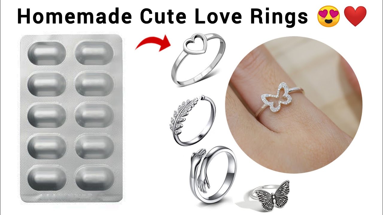DIY homemade couple love rings 😍😘/how to make rings from waste/diy ring ...