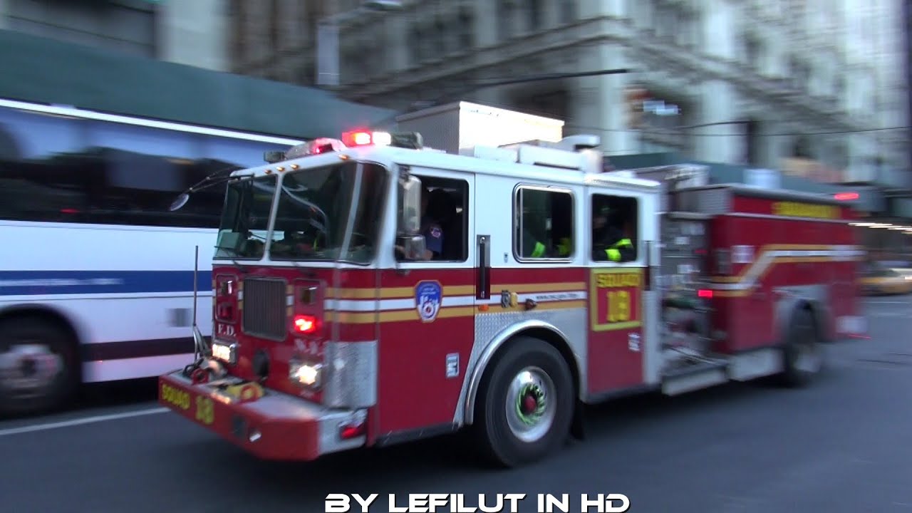 [FDNY] Squad 18 Responding with Air Horn Downtown Manhatten - YouTube