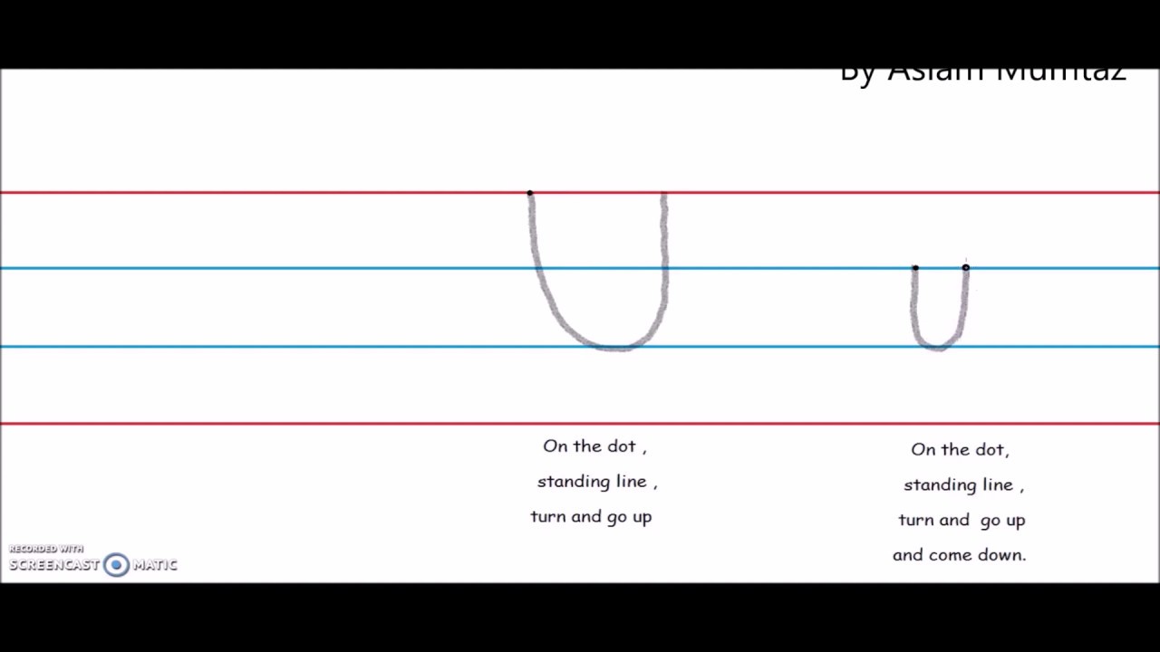 Formation of Letters | Uu | Learn to write alphabets for kindergarten ...
