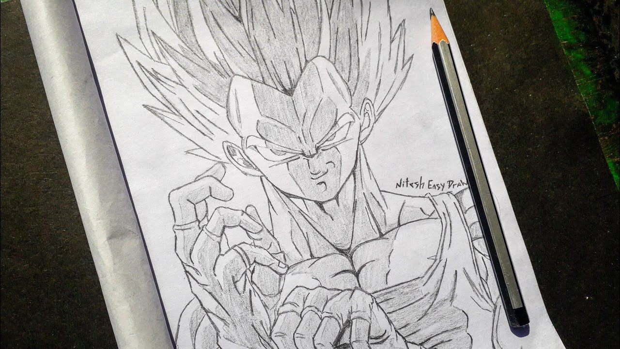 How To Draw Vegeta | Vegeta Pencil Drawing | Dragon Ball Z | Step By ...