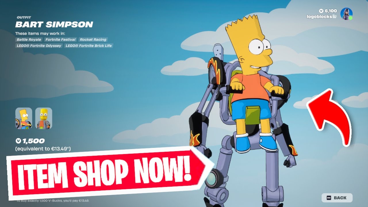 *NEW* BART SIMPSON SKIN! Fortnite Item Shop [November 4th, 2025 ...