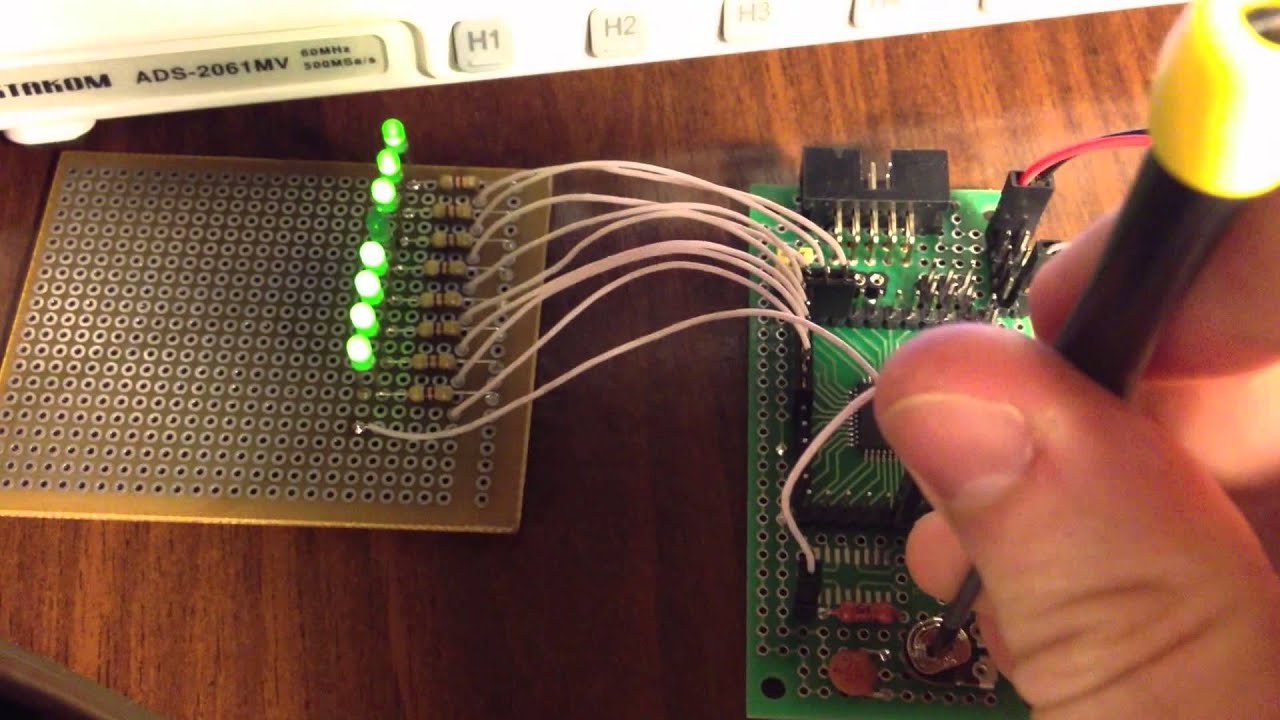 ШИМ управляемый по входу АЦП на ATmega16A - YouTube