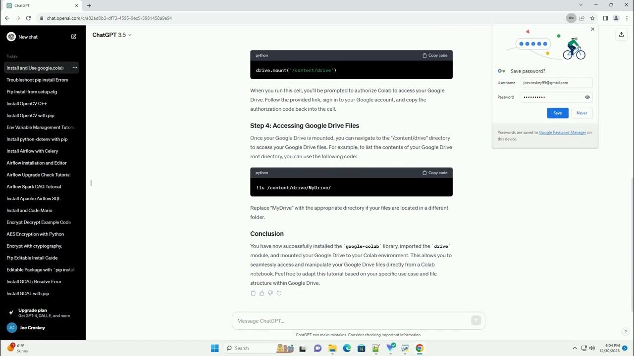 pip install from google colab import drive - YouTube