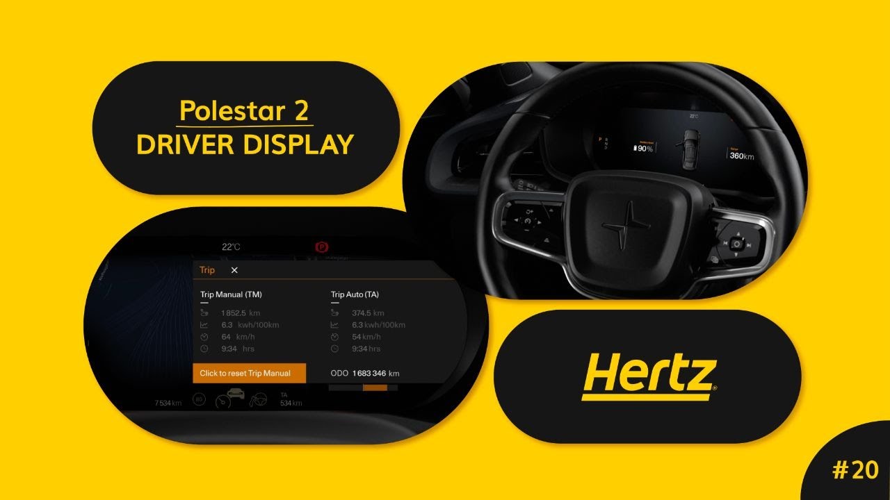 Driver display | Introducing the Polestar 2 | Hertz US - YouTube