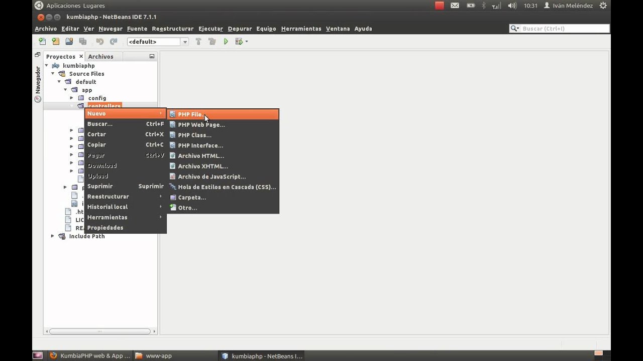 Crear proyectos con Netbeans y Kumbiaphp - YouTube
