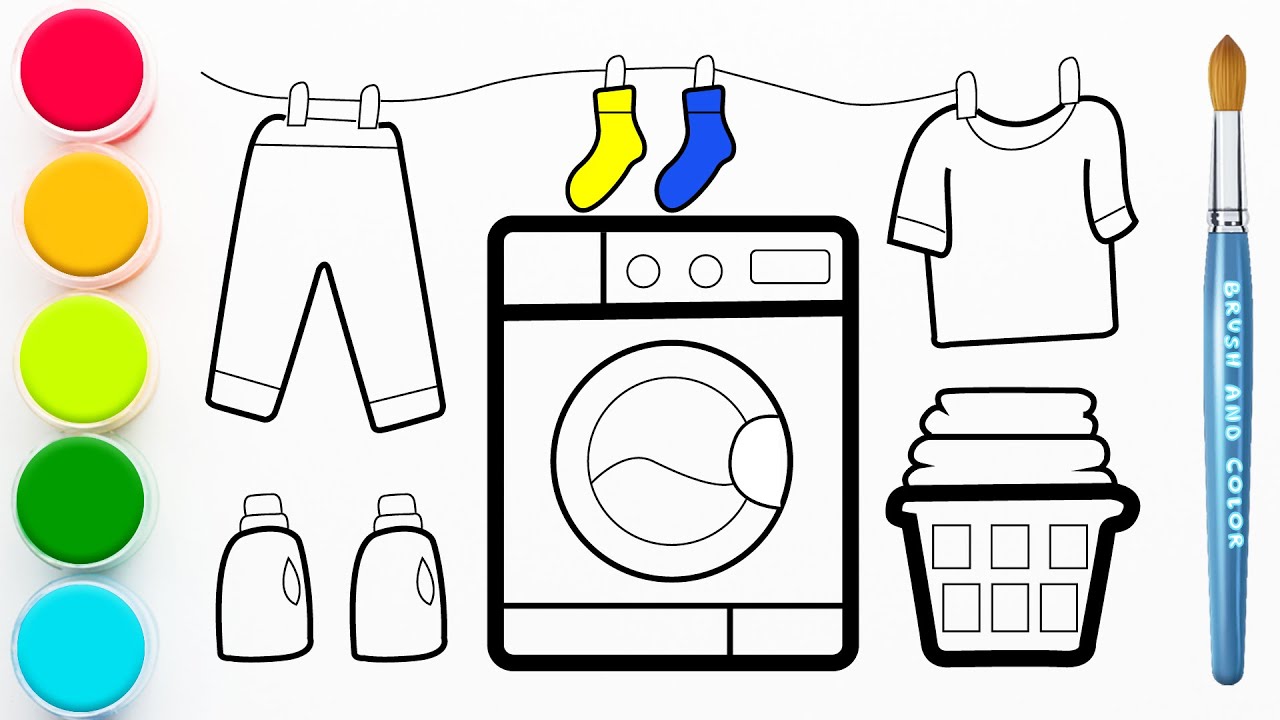 How to Draw a Washing Machine | Step by Step - YouTube