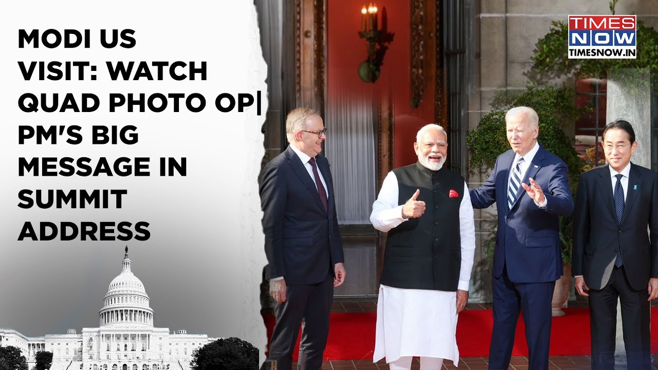 Modi US Visit| Watch Quad Leaders' Photo Op| Indian PM, Biden Address ...