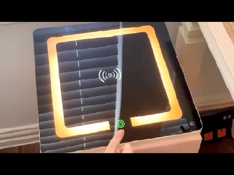 Night Stand with Wireless Charging and LED Lights, Modern End Side ...