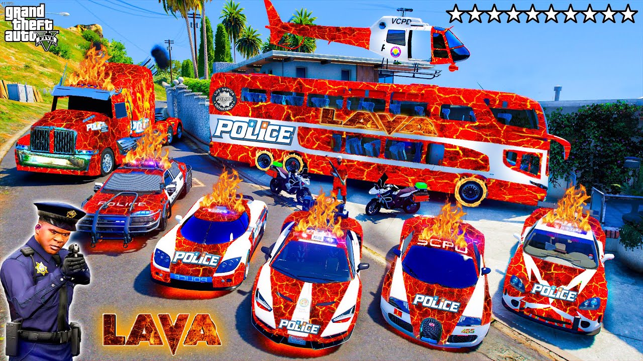 GTA 5 - Stealing LAVA POLICE SUPER CARS with Franklin! (Real Life Cars ...