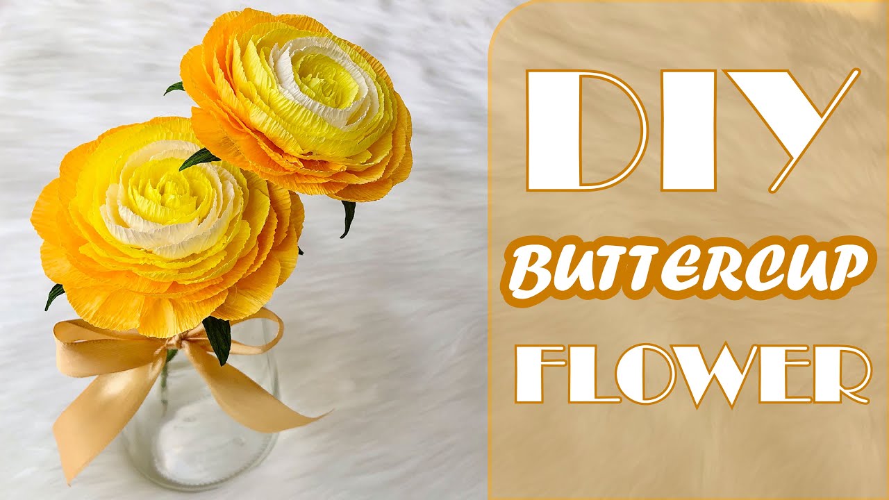 BUTTERCUP Paper Flower / Paper Flower Tutorial / CAMSY ART - YouTube
