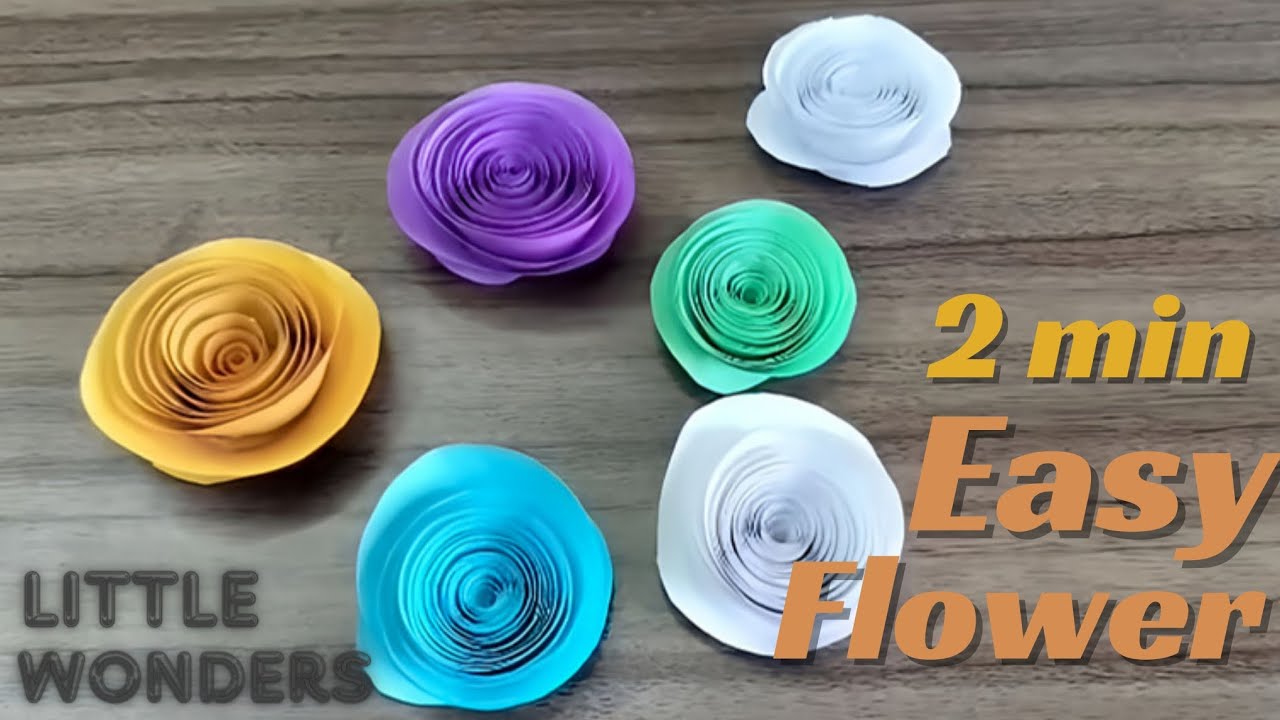 Easy 2 Min Paper Rose | Easy Paper Craft | DIY Paper Flowers | Paper ...