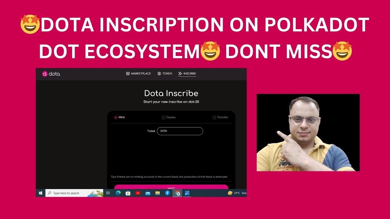 🤩DOTA INSCRIPTION ON POLKADOT DOT ECOSYSTEM🤩 DONT MISS🤩#dota #dot20 # ...