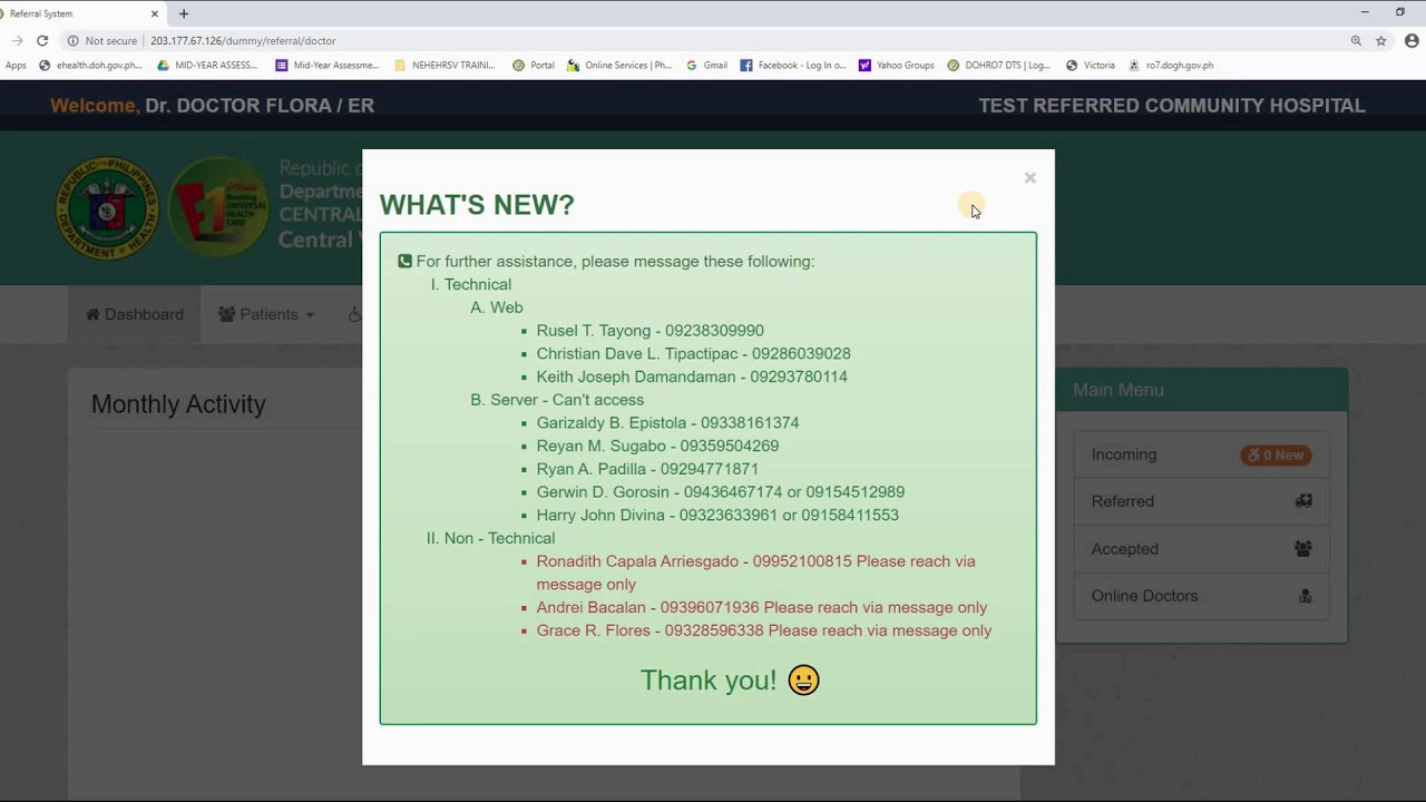 Central Visayas Electronic Health Referral System (CVeHRS) / Ereferral ...