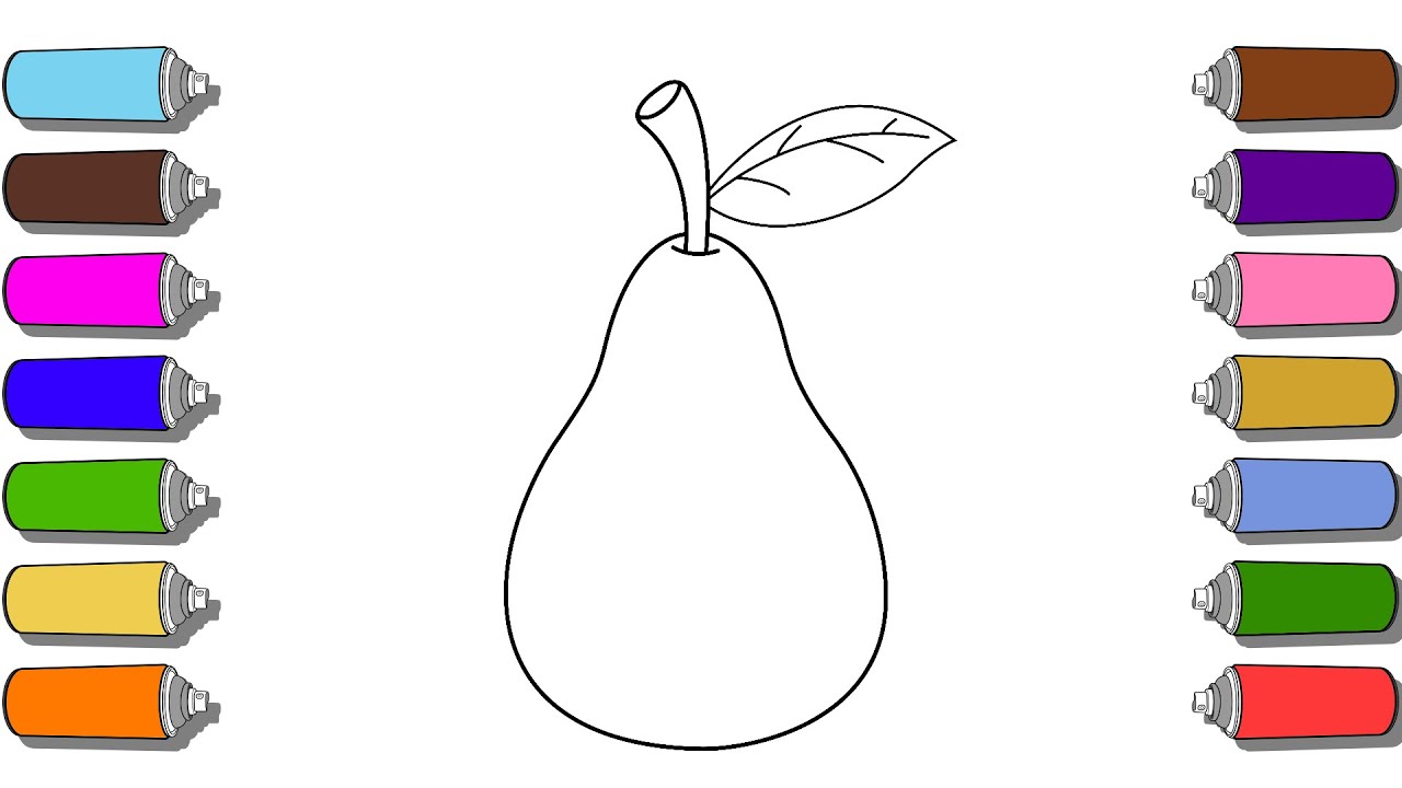How to draw a pear step by step and color it. - YouTube