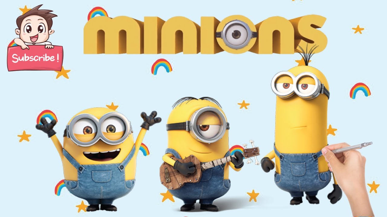 Minions Cartoon 2 Color Learning & Color Fill | - YouTube
