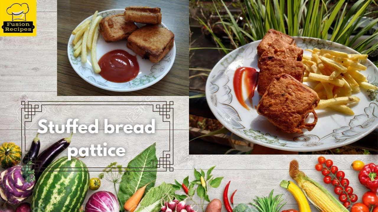 How to make Stuffed bread pattice | Easy bread pattice recipe | Fusion ...