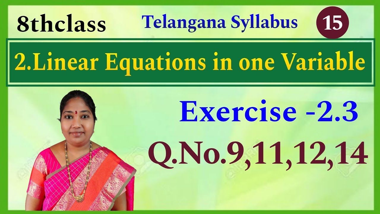 8th Class Linear Equations In One Variable Exercise 2 3 Q NO 9 11 8th-class-linear-equations-in-one-variable-exercise-2-3-q-no-9-11