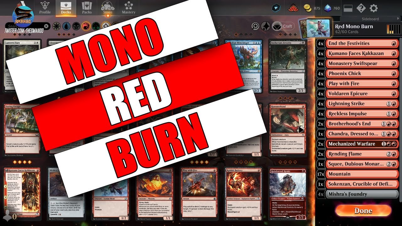 MTG Arena - Mono RED Burn 2022 (How to Play) - YouTube