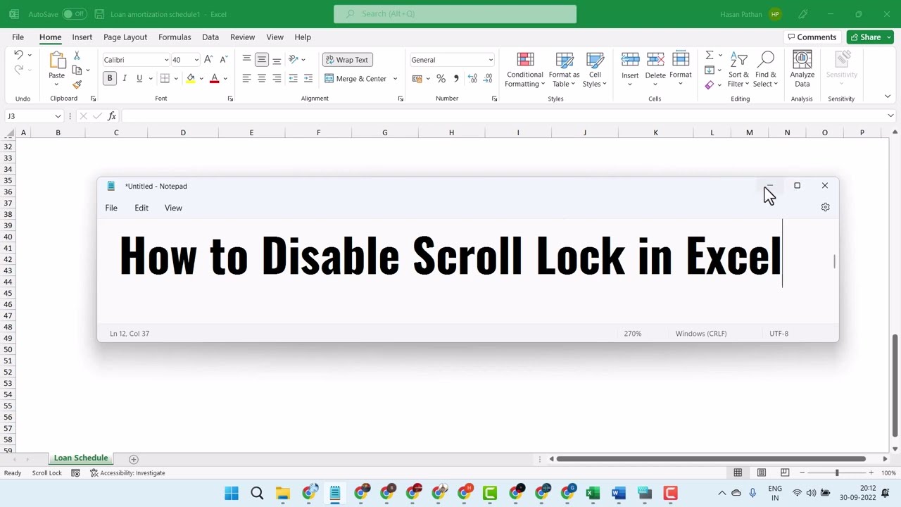 How To Disable Scroll Lock In Excel YouTube How To Disable Scroll Lock In Excel YouTube