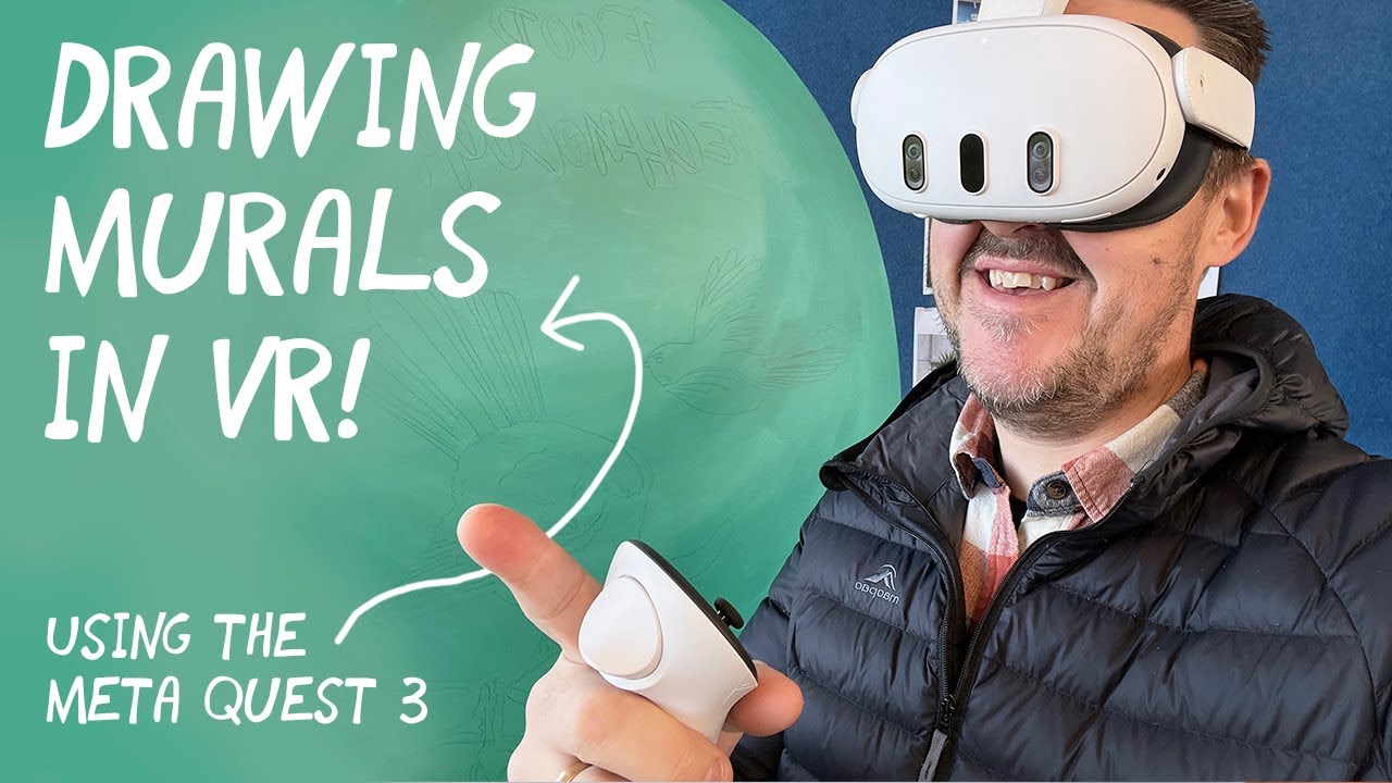 Using VR - Meta Quest 3 to draw up a mural design - YouTube