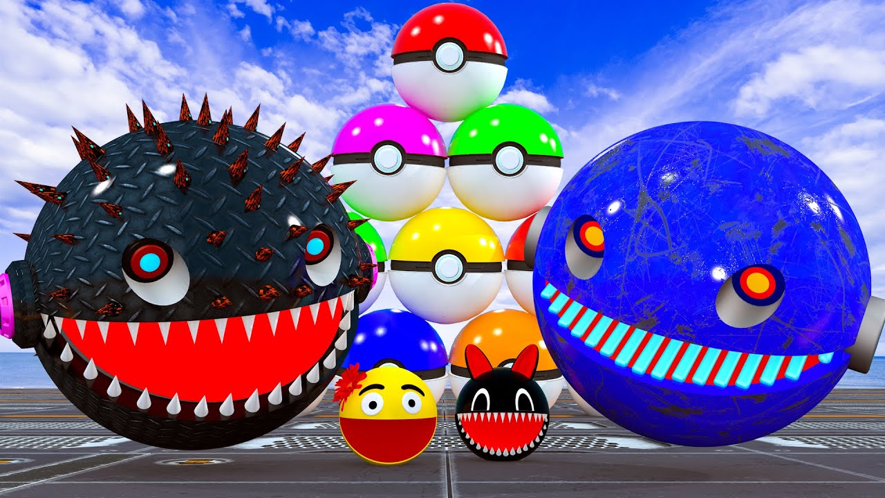 Ms Pacman Vs Robot Pacman Vs Pacman Monster And Cartoon Cat In Pokemon ...
