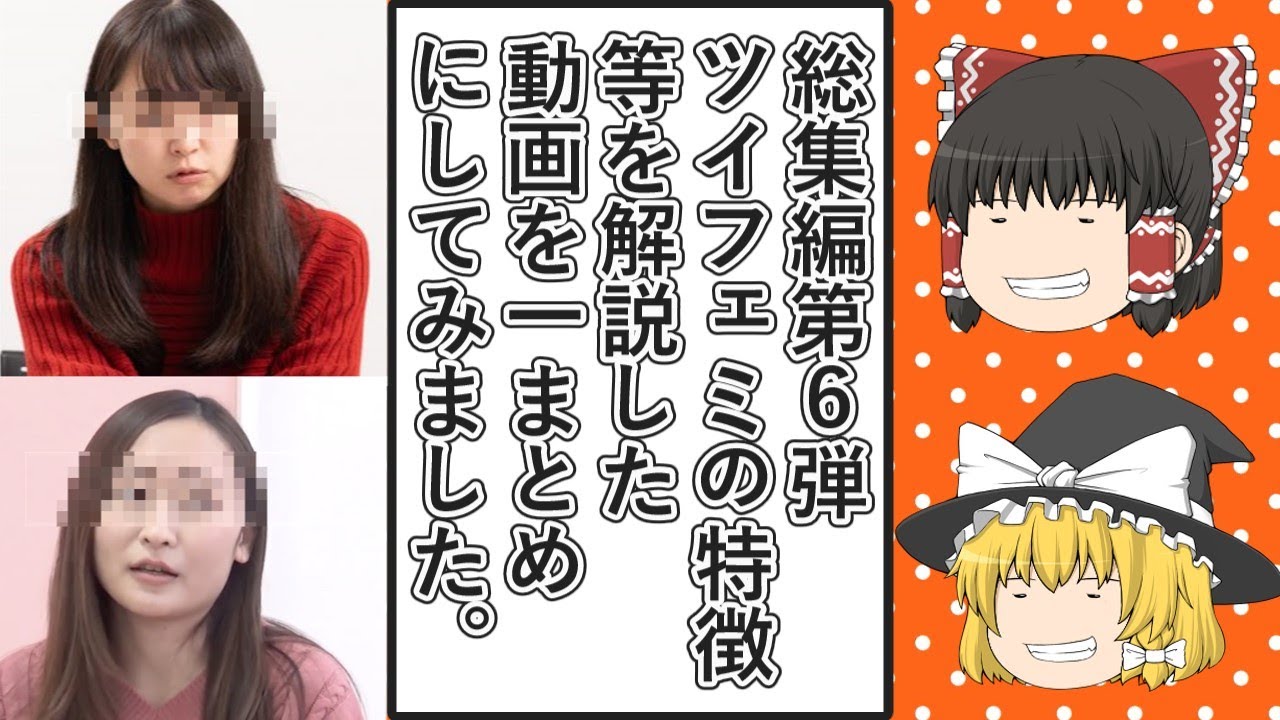 【ゆっくり動画解説】ツイフェミニュース総集編第6弾 ツイフェミそのものの特徴を解説した動画をまとめてみました Youtube