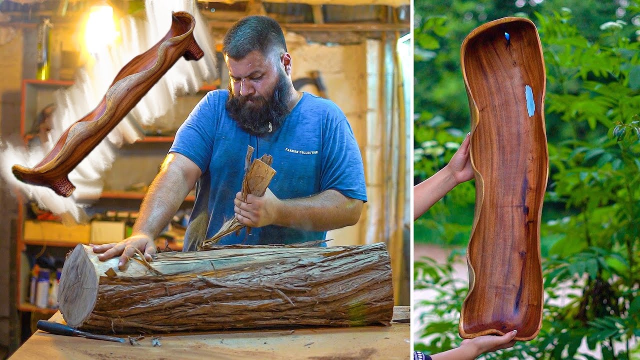 CREATE Your Own MASSIVE Wooden Bowl From Mesquite Wood! - YouTube