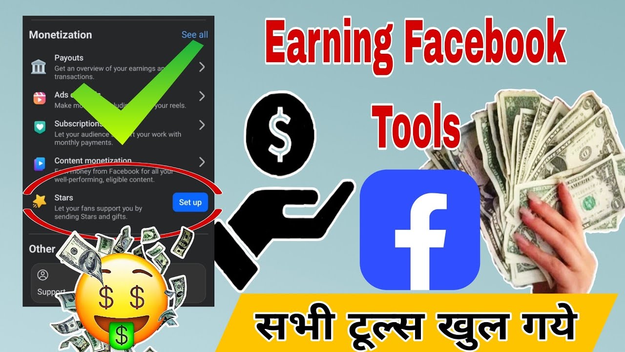 Open All Facebook Earning Tools 🤑 | Facebook Earning Payout After Bank ...
