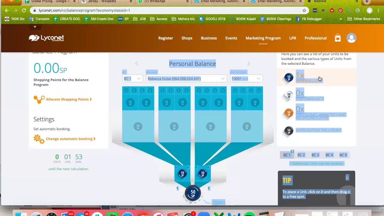 Booking a unit in the balance program - Lyconet Marketing - YouTube