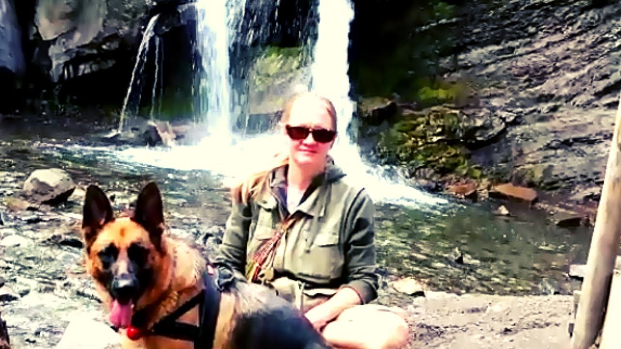 Hiking to the Falls with German Shepherd - YouTube