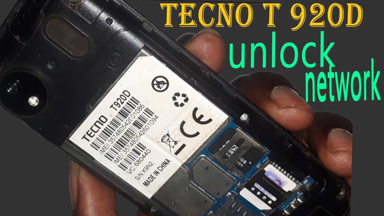 How to unlock network Tecno T 920D and use all networks - YouTube
