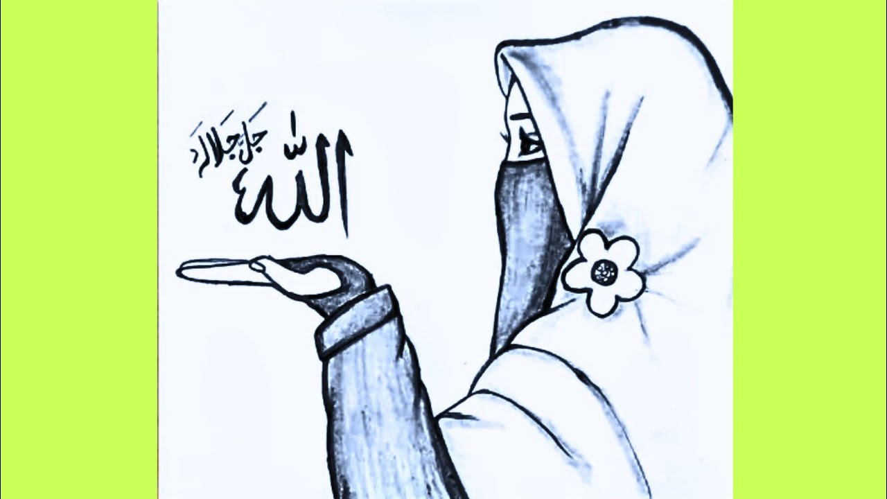 Sketch girl | how to draw a hijab girl | easy hijab girl drawing ...