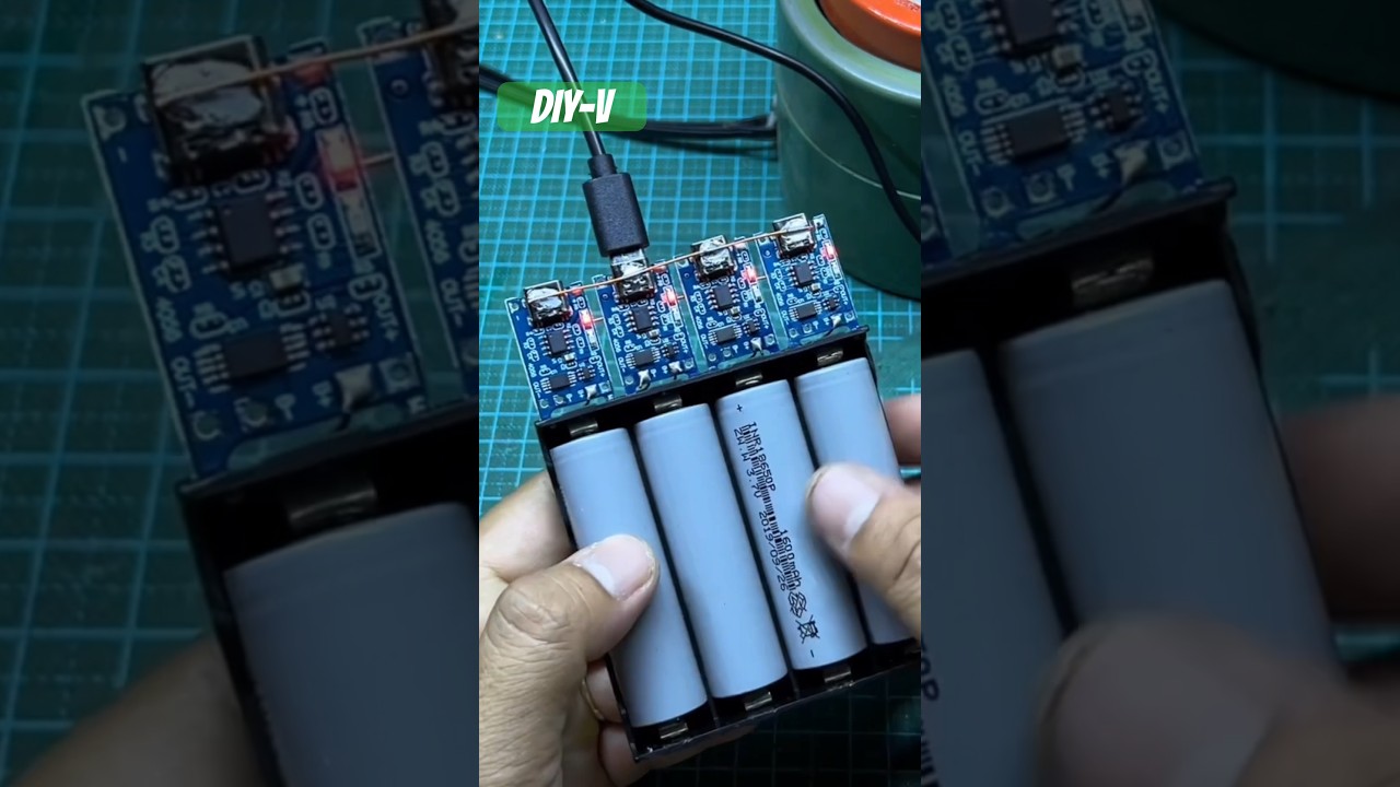 Making 18650 Lithium Ion Battery Charger Using TP4056 #shortvideo # ...
