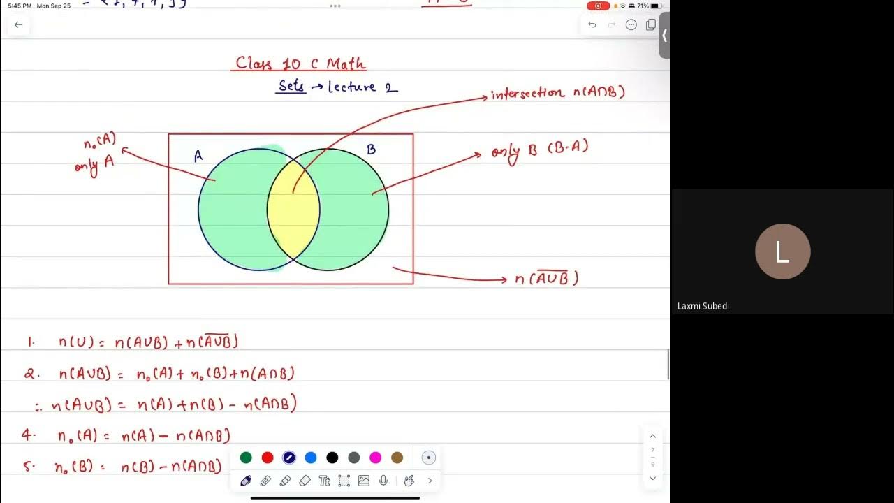 Day 20 Class 10 C Math || Sets Part 2 || Class 10 C Math by Khemraj Sir ...