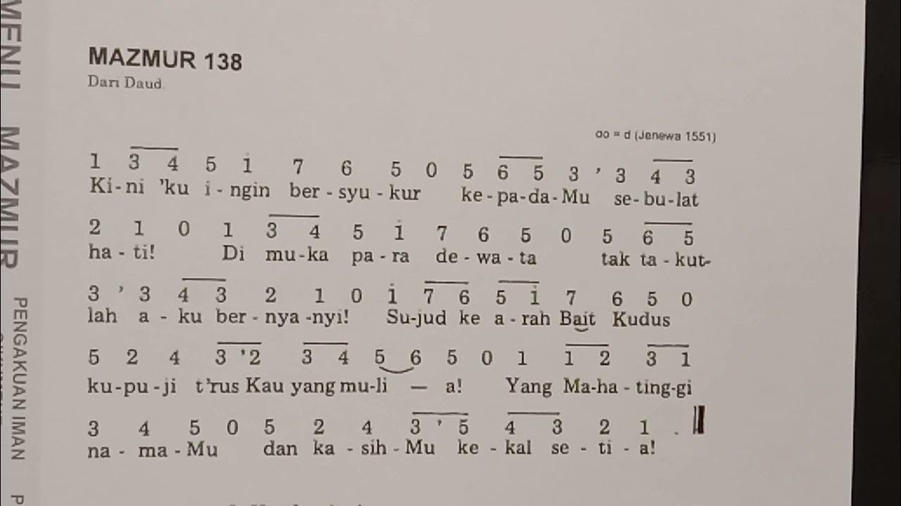 Mazmur 138 - Lagu Musik Jenewa - YouTube