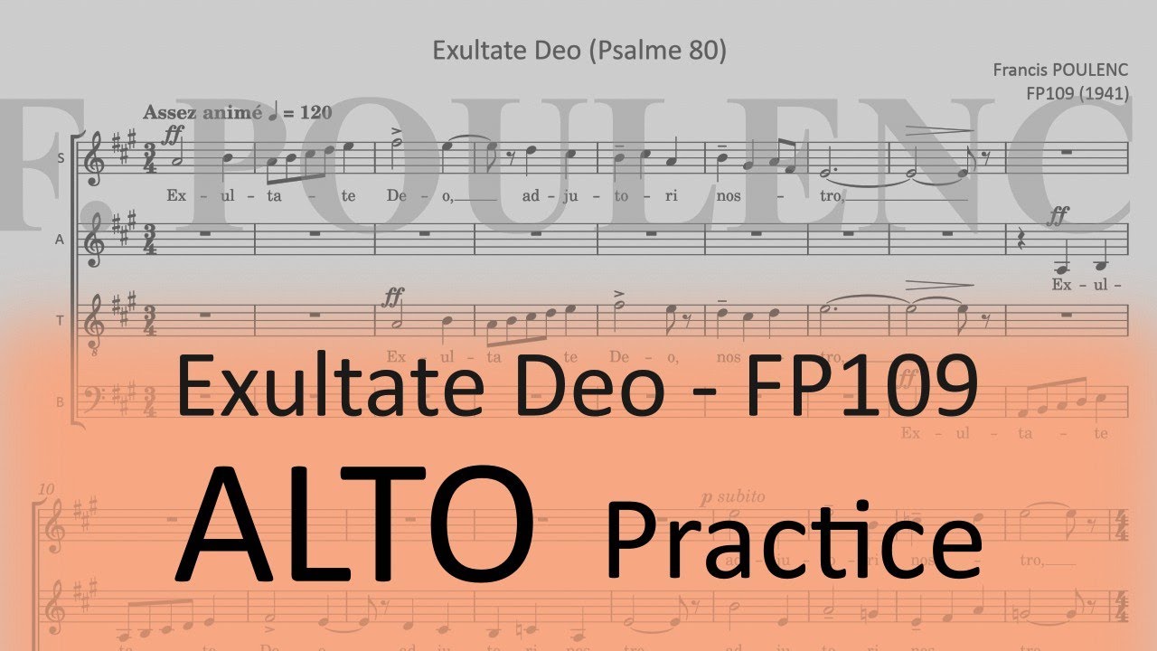 Poulenc / Exultate Deo, FP 109 - Alto 1 practice - YouTube