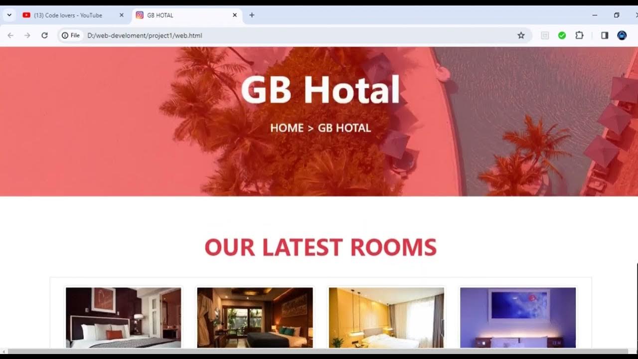 Gb Hotal Useing Html Css Youtube