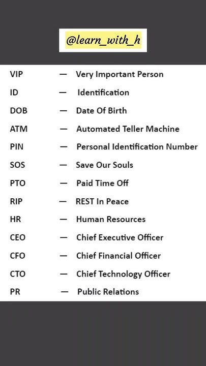 Abbreviations 📚 #abbreviation #vocabulary #english #viral #shorts - YouTube